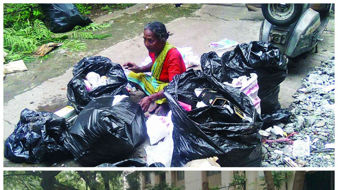 Posh area of Vimannagar turns into a garbage sorting center