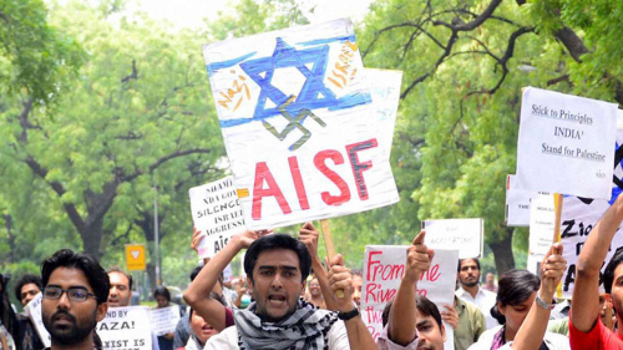 Indian activists protest against Israel's attack on Gaza