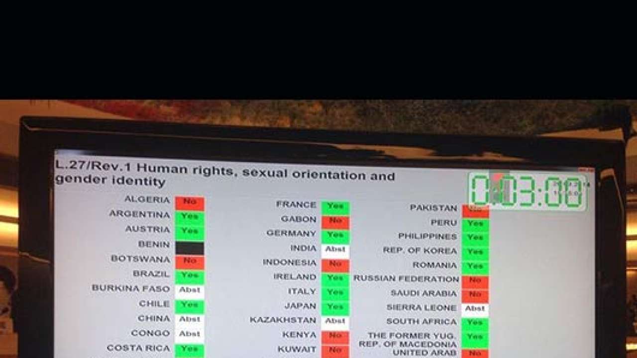 UN Human Rights Council votes to support LGBT rights, India abstains ... UN Human Rights Council votes to support LGBT rights, India abstains ...