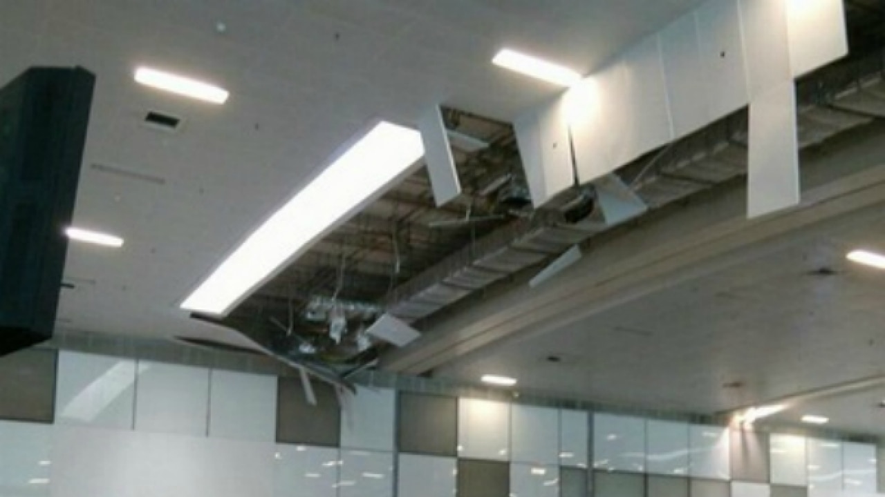 False ceiling collapses at Goa airport, two injured