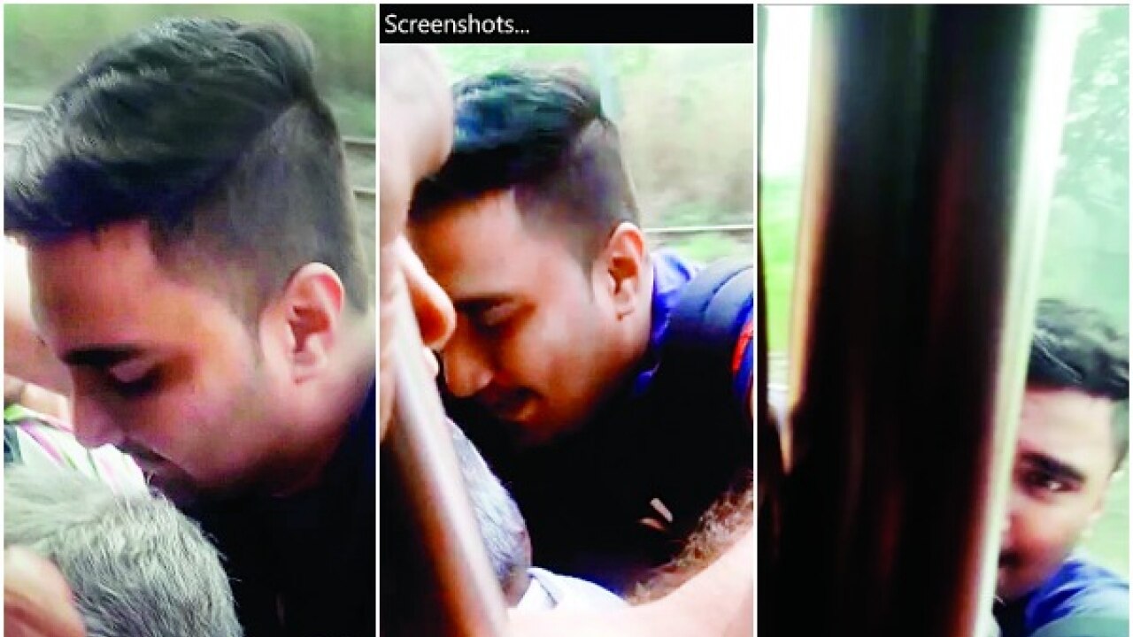 Video highlights hazards of travelling on train footboard