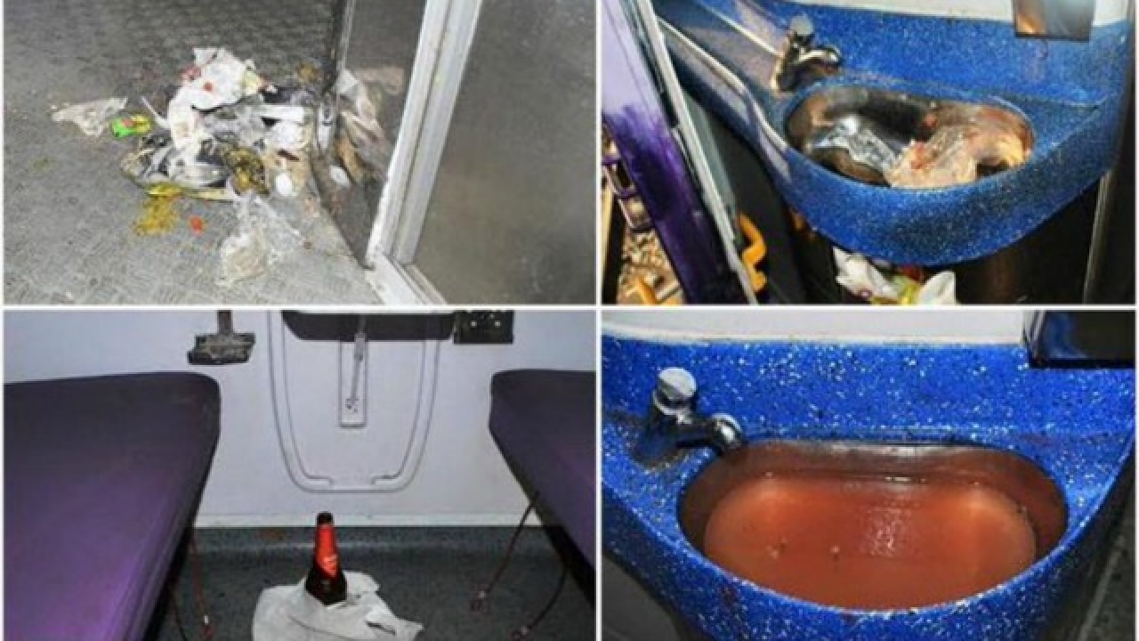 Shocking: Commuters leave one-week-old Mahamana Express in absolute mess