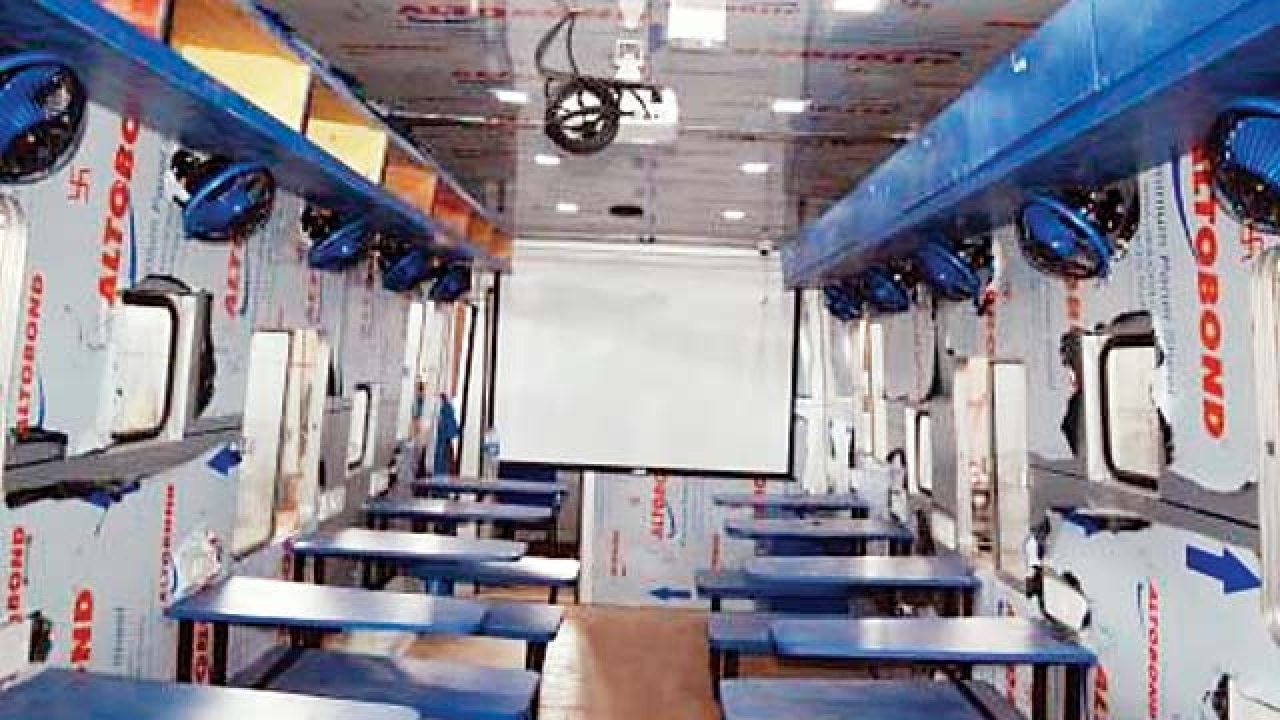 Inside School Bus At Night