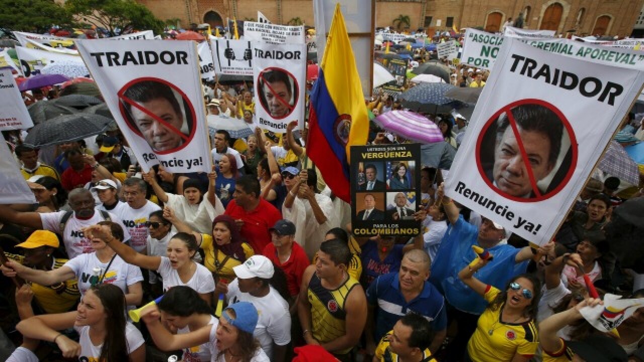 Thousands protest across Colombia against government