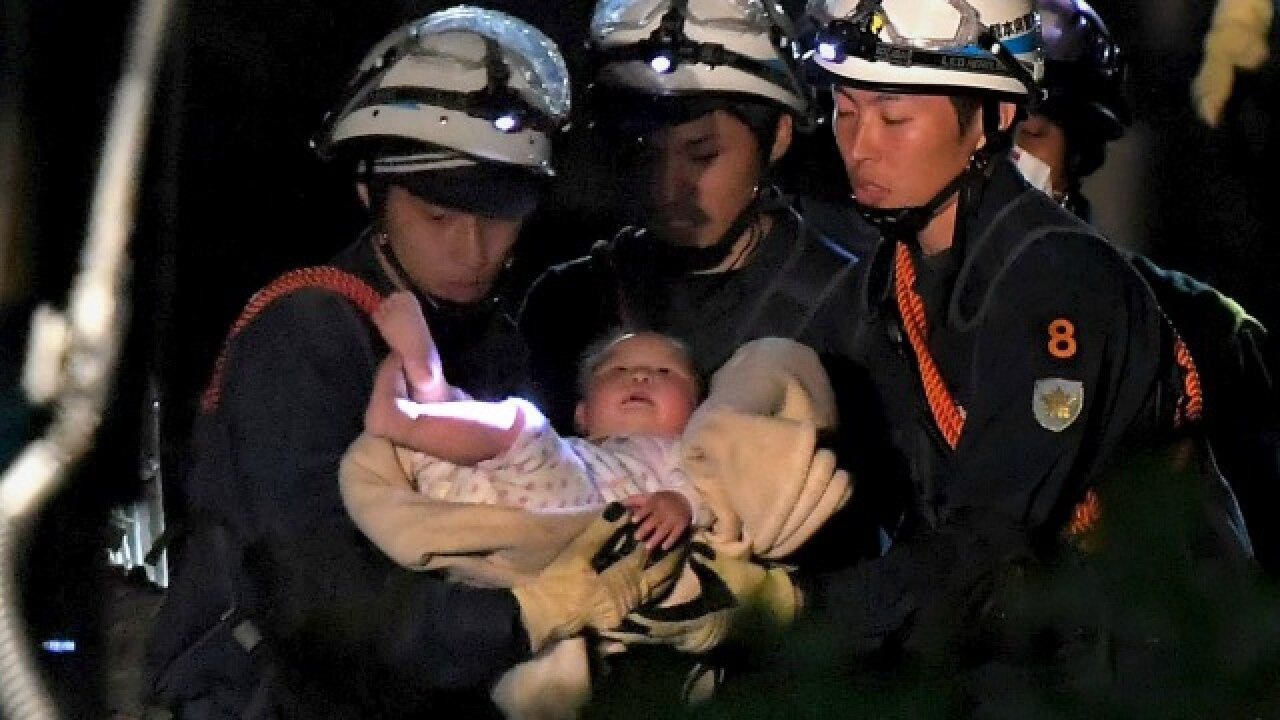 Miracle baby: Trapped child rescued from a collapsed house after strong ...
