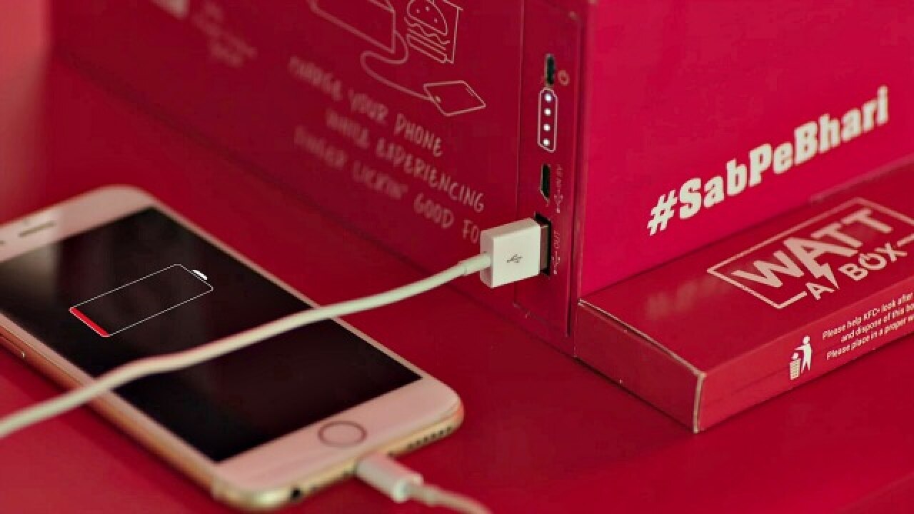 KFC India's new meal box charges your phone while you eat!