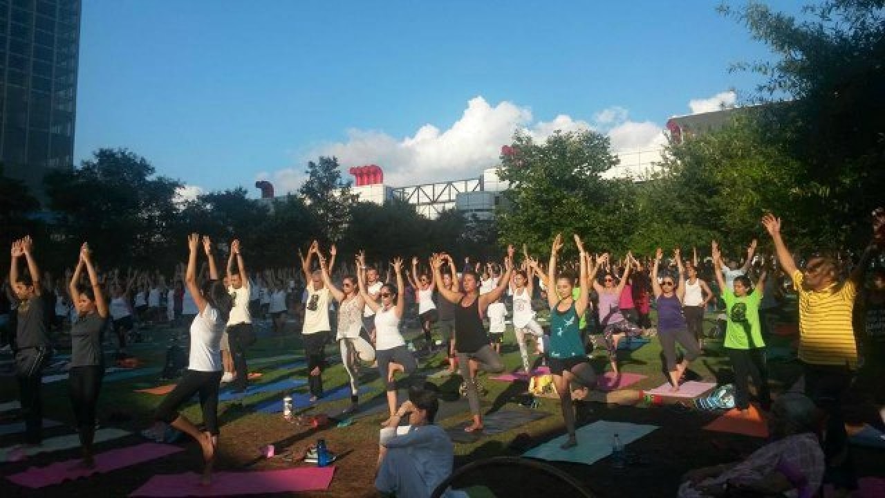 Houston celebrates Yoga event at NASA's Johnson Space Centre