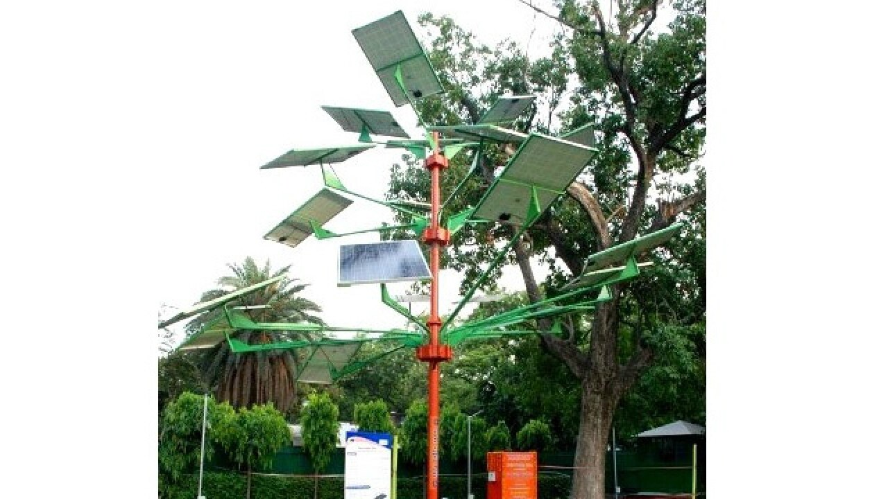 The 'solar power tree' developed by the science ministry