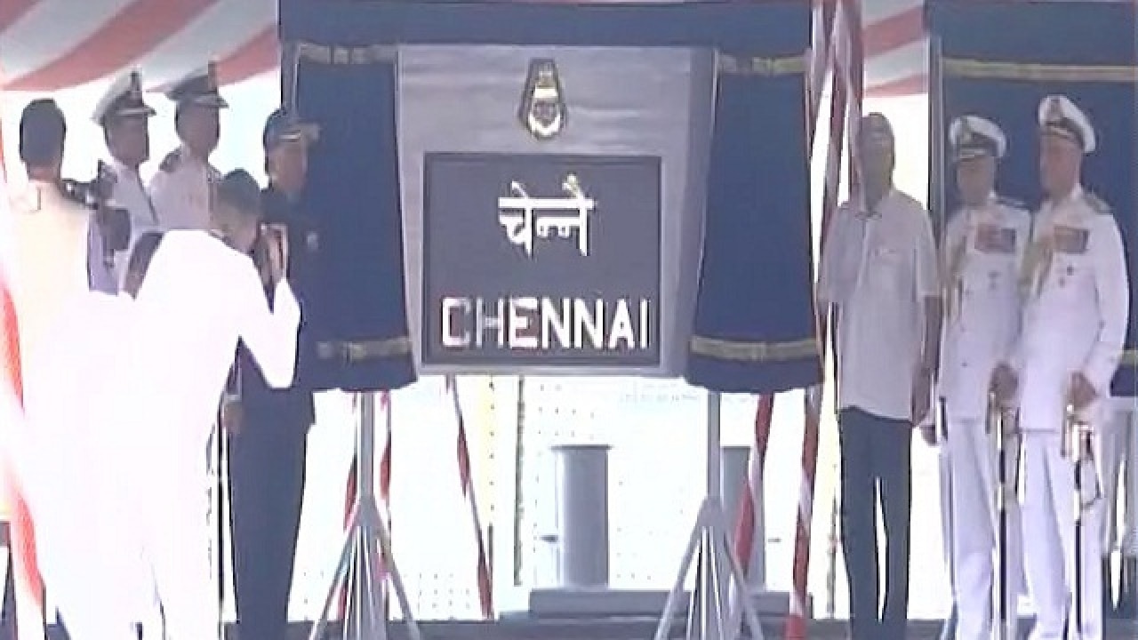 Indigenously designed guided missile destroyer 'INS Chennai ...