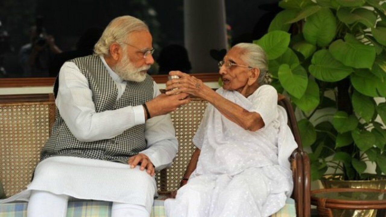PM Modi skips yoga session to meet 97-year-old mother Hiraba