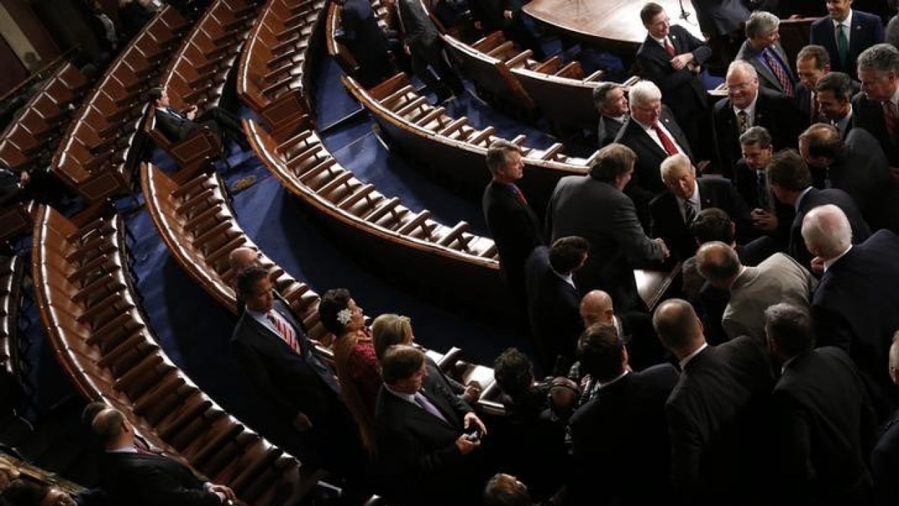 Trump's first address to US Congress: Sombre Democrats & ecstatic ...