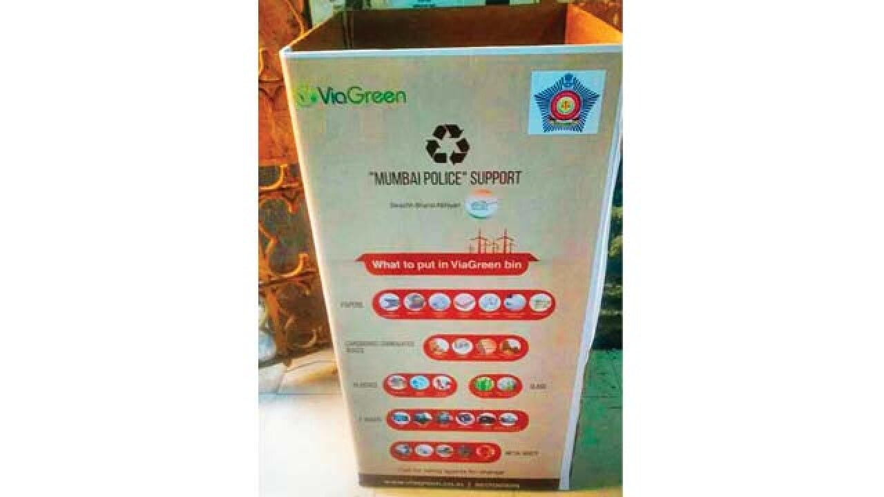 Police stations go green with newly installed waste bins