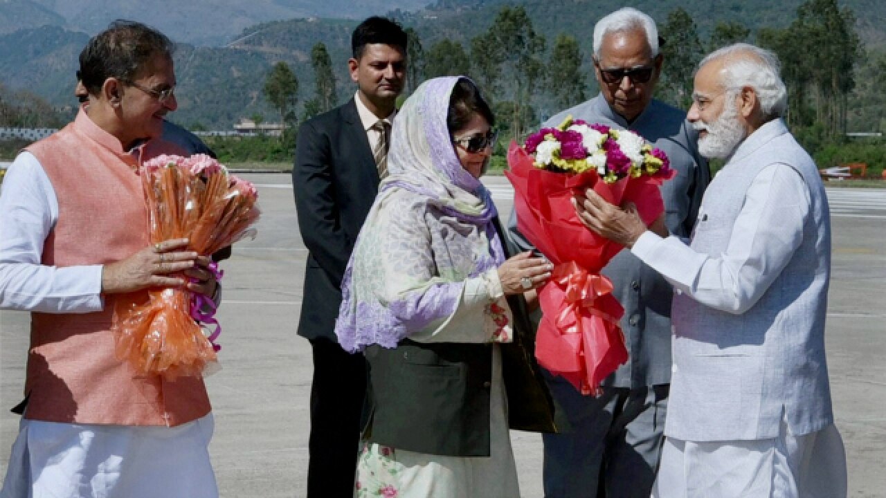 Watch: Crowd chants Modi-Modi as Mehbooba Mufti congratulates PM for UP win