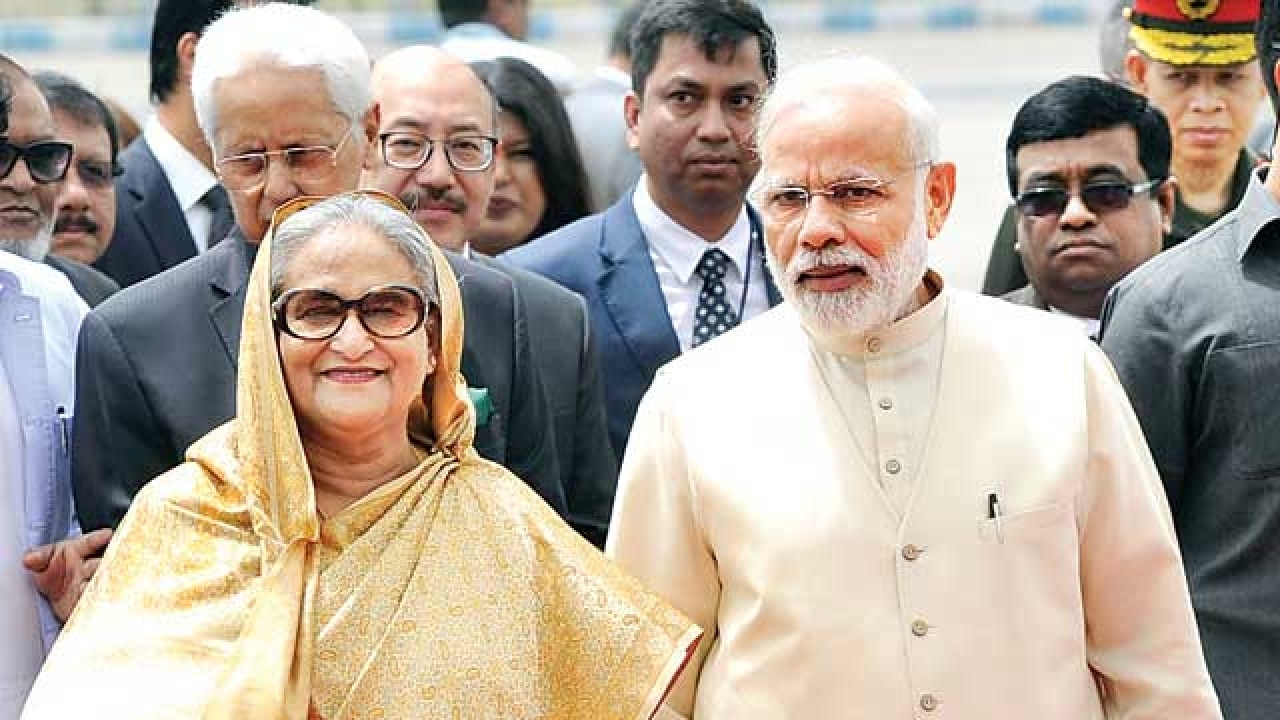 PM Modi sets aside protocol to receive Sheikh Hasina