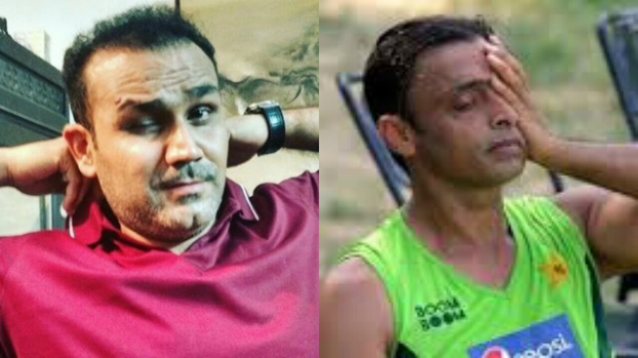 WATCH: Virender Sehwag BURNS Shoaib Akhtar with yet another trolling ...