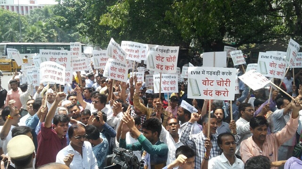 Evm Tampering Row Aap Places 3 Demands Before Ec Party Workers