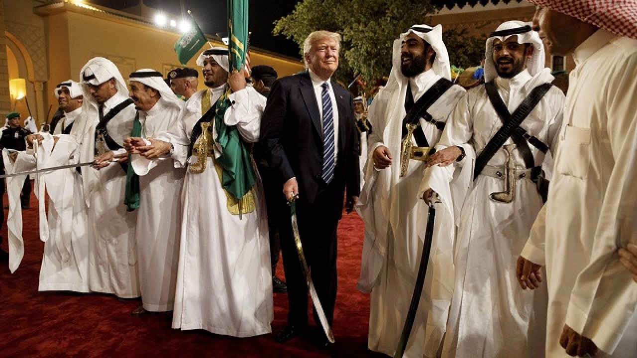 Watch: US President Donald Trump shakes a leg during traditional sword ...