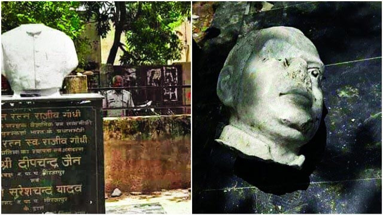 Rajiv Gandhi statue desecrated, Adityanath orders probe