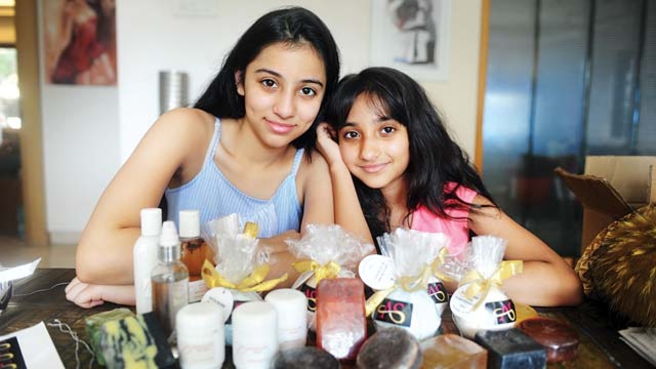 Two beauty obsessed school girls Aarna and Sunehra Salla have launched ...