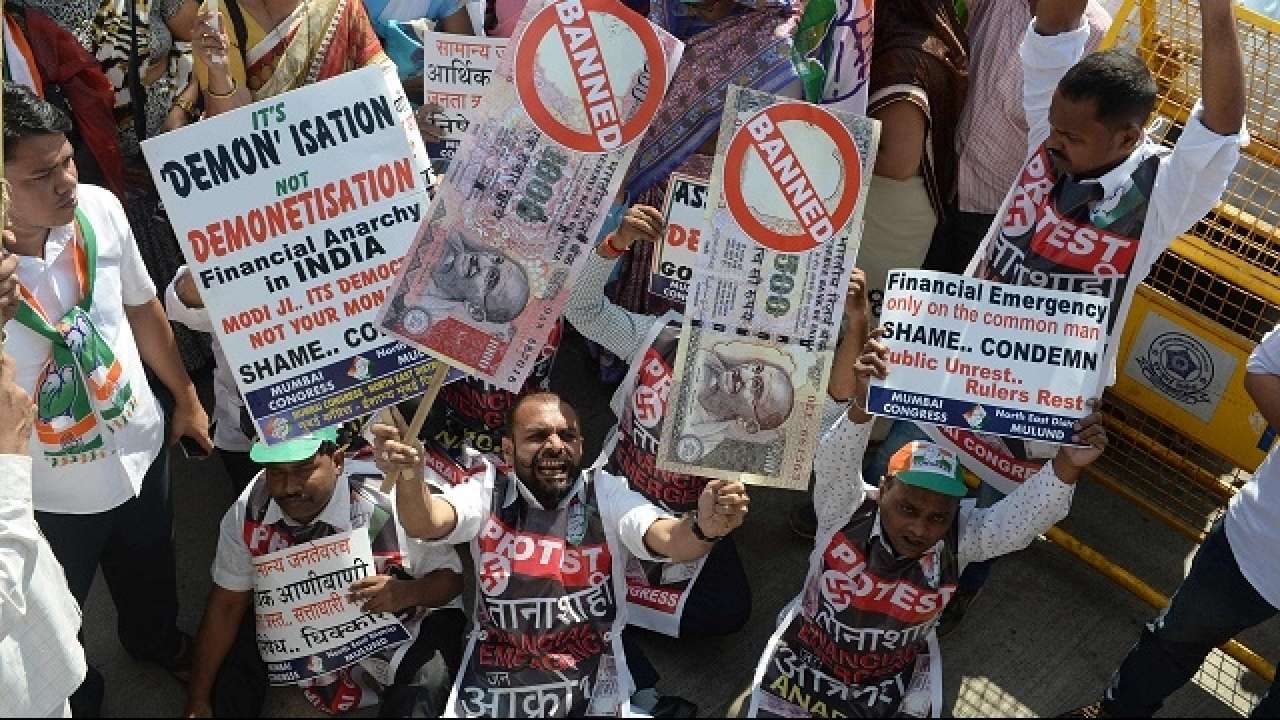 Opposition to observe one-year anniversary of demonetization as 'black day'