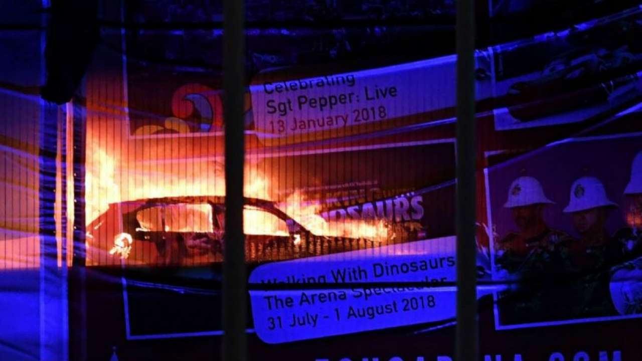 Huge fire at car park destroys hundreds of vehicles on New Year's Eve ...