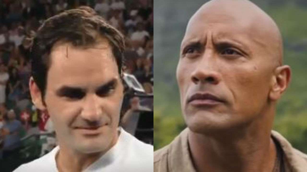 WATCH OUT ROCK! Roger Federer nails Dwayne Johnson's 'smouldering ...