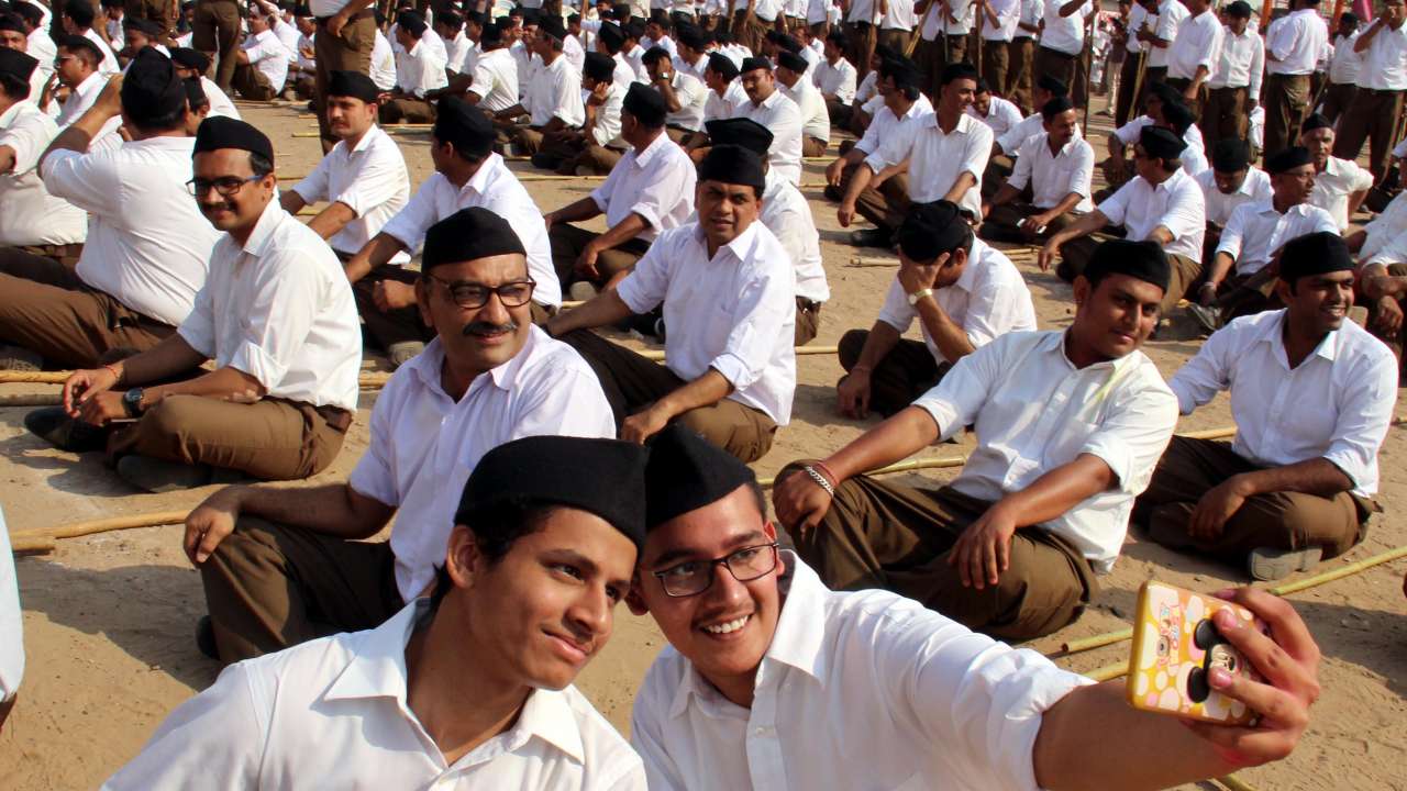 In Pics: RSS workers demonstrate march in Ahmedabad; welcomed by Muslim ...