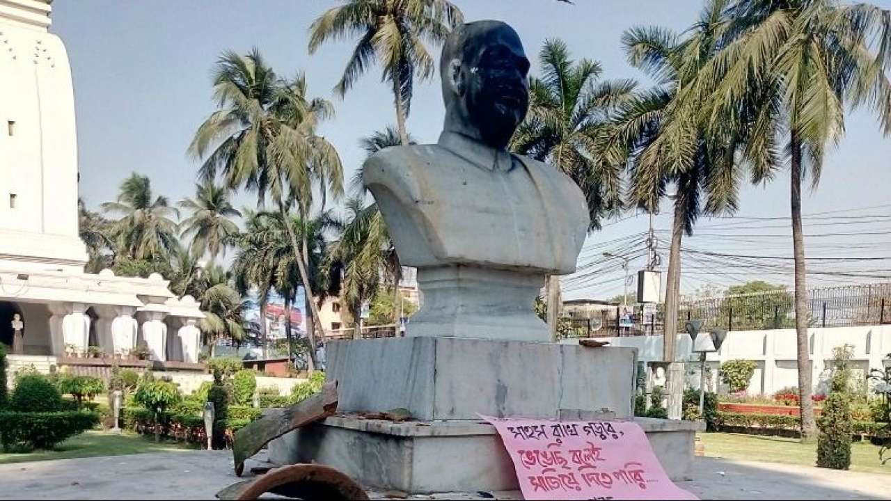 Radical group of Jadavpur University desecrate Syama Prasad Mookerjee's ...