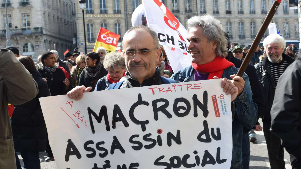 Trains, flights grounded across France as strikes challenge Emmanuel ...