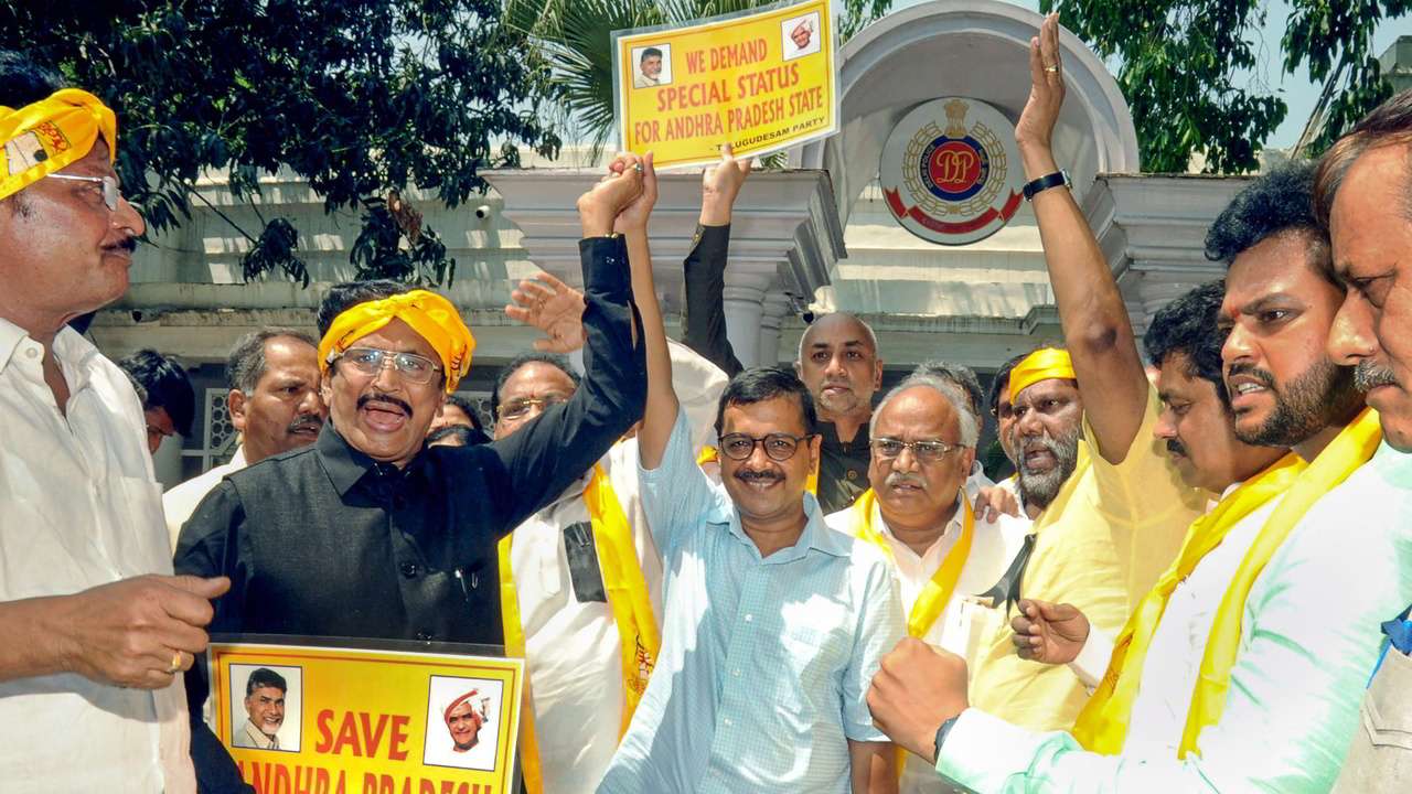 Protesting TDP MPs return to Andhra, YSR Cong continue 'indefinite ...