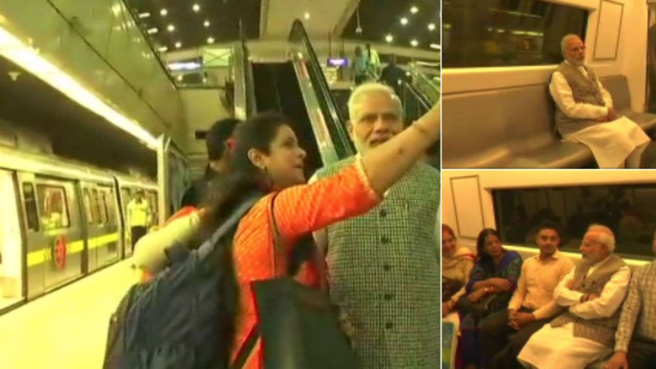 PM Modi surprises Delhi Metro commuters, takes ride on public transport ...