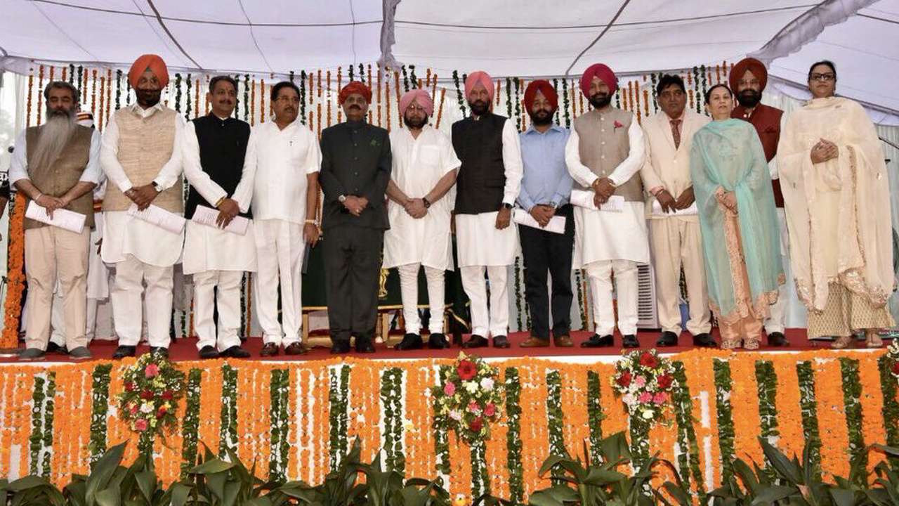 Nine new cabinet ministers sworn in by Amarinder govt