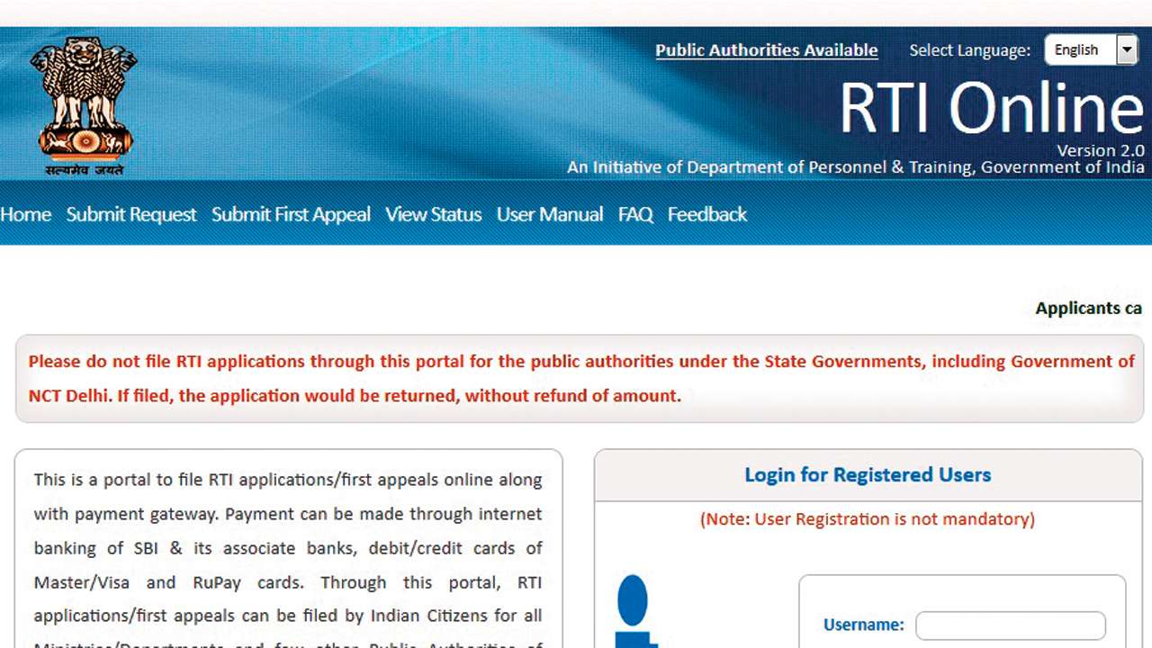 All info could be posted to RTI website