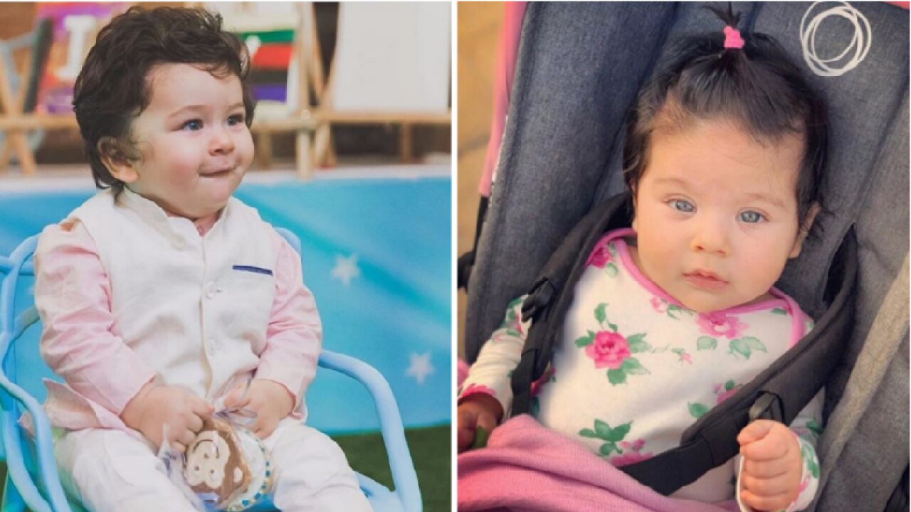 Cousins Taimur and Inaaya enjoy a pool play date and their aww-dorable ...