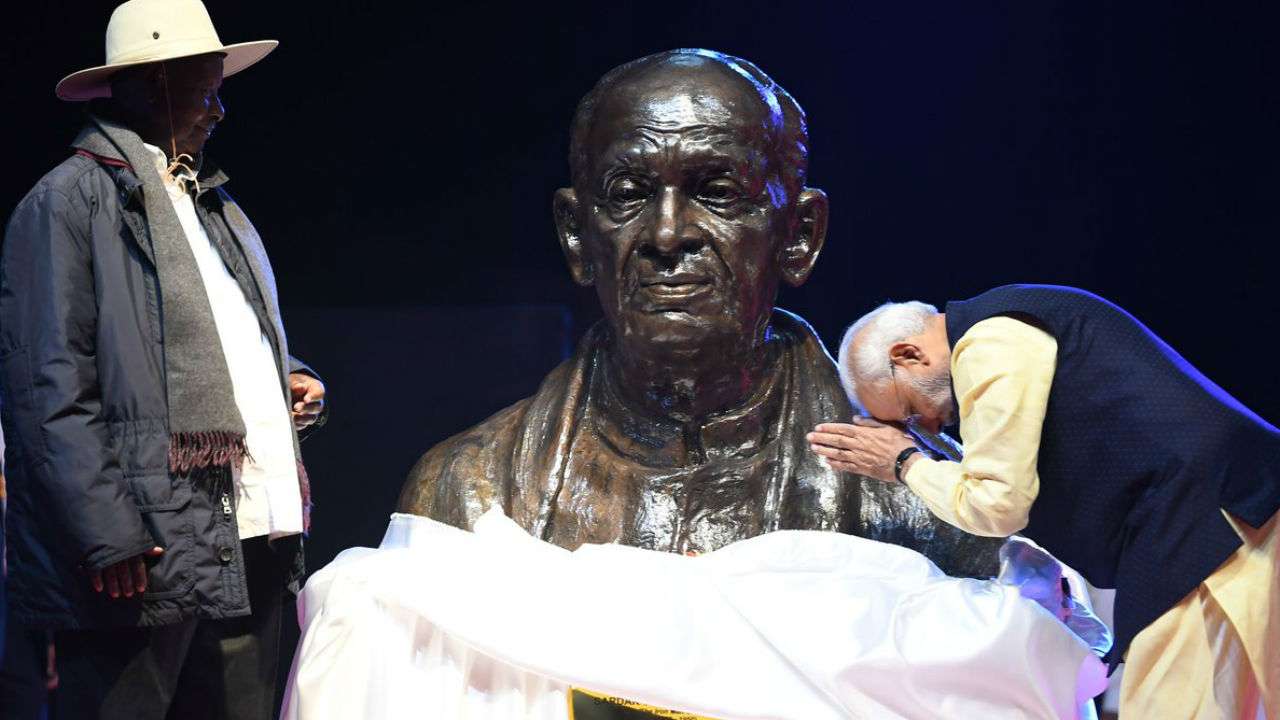 PM Modi unveils bust of Sardar Patel at Indian community event in Kampala
