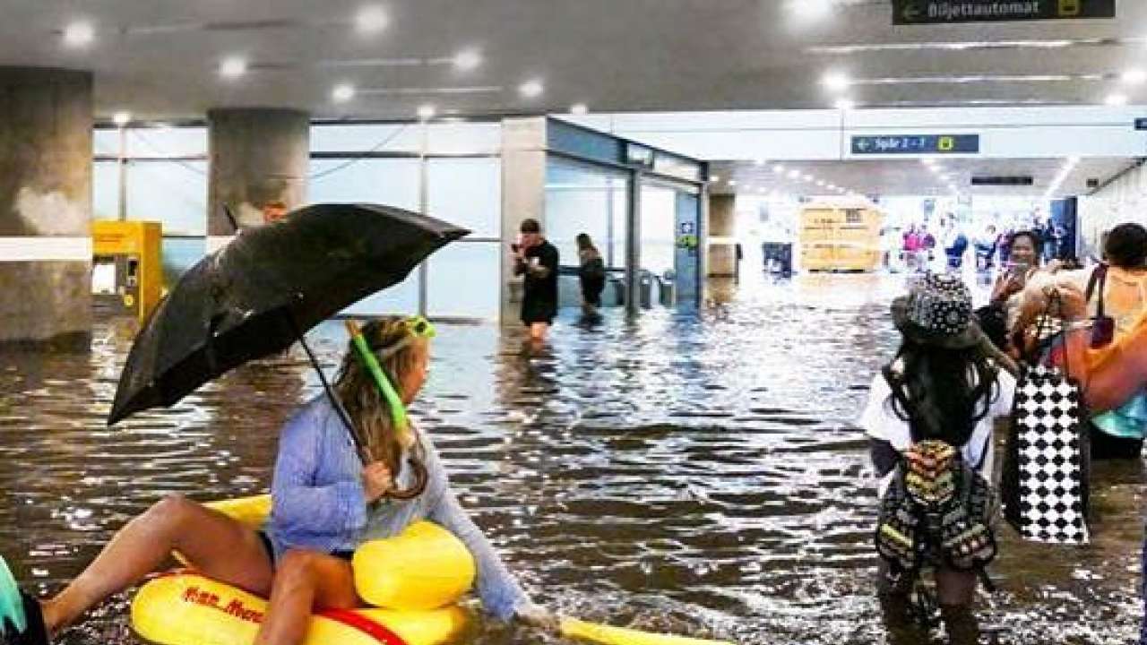 In Pics: Railway station in Uppsala, Sweden turned into swimming pool ...