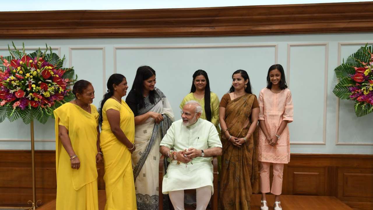 Raksha Bandhan 2018: See pictures of PM Modi celebrating rakhi with ...