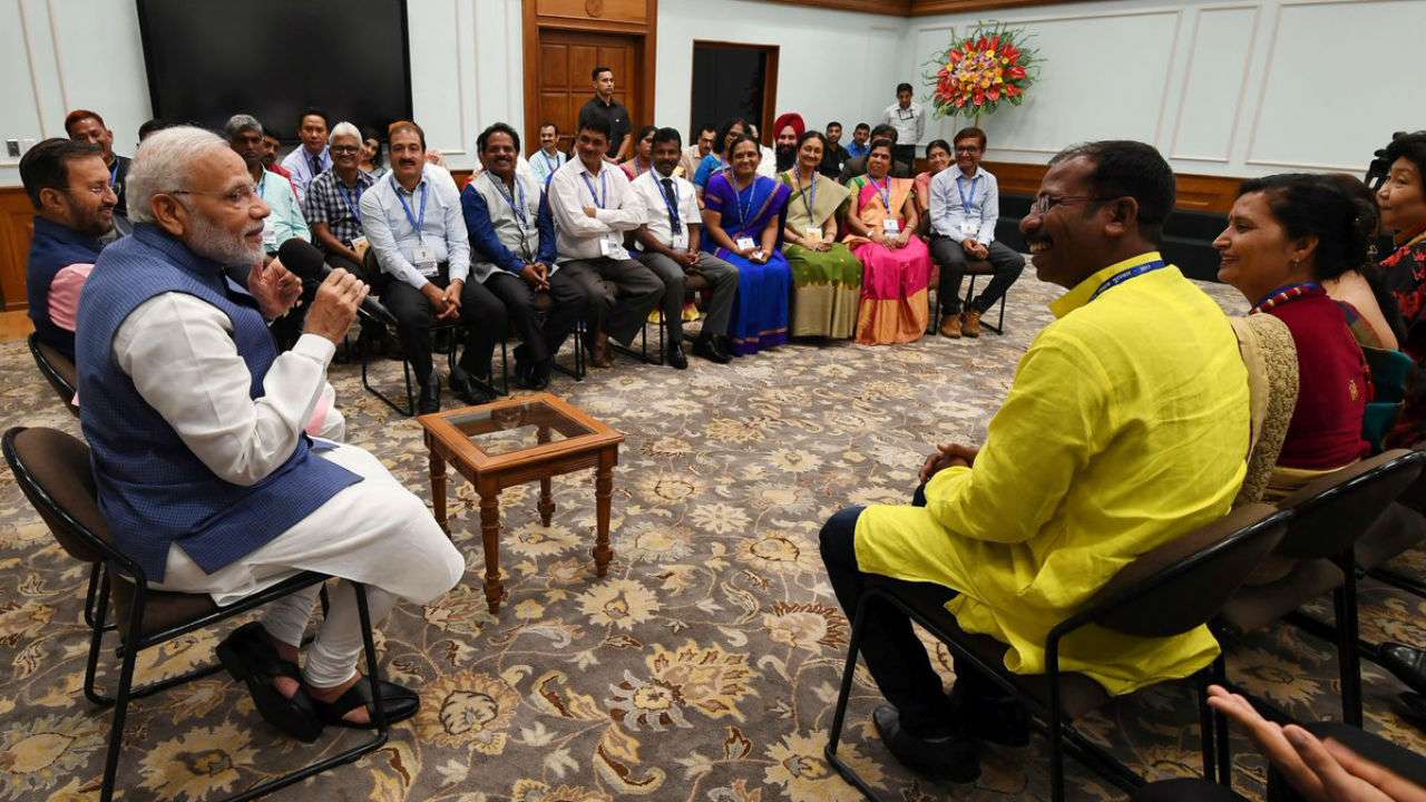 See Pics: PM Modi interacts with national award-winning teachers on the ...