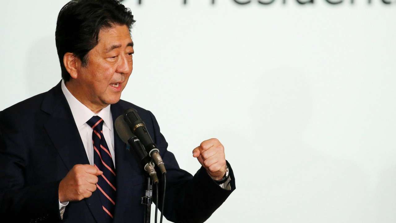 Shinzo Abe re-elected as party head, can remain Japan PM for three more ...