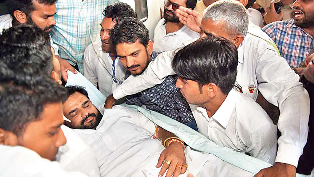 Fasting Jahajpur MLA Dheeraj Gurjar’s condition worsens, hospitalised