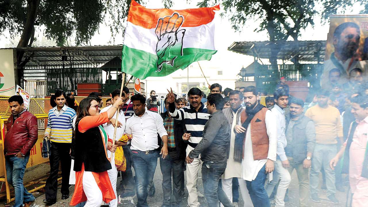 Assembly Election Results 2018: Celebration in Congress HQ mars mood of BJP
