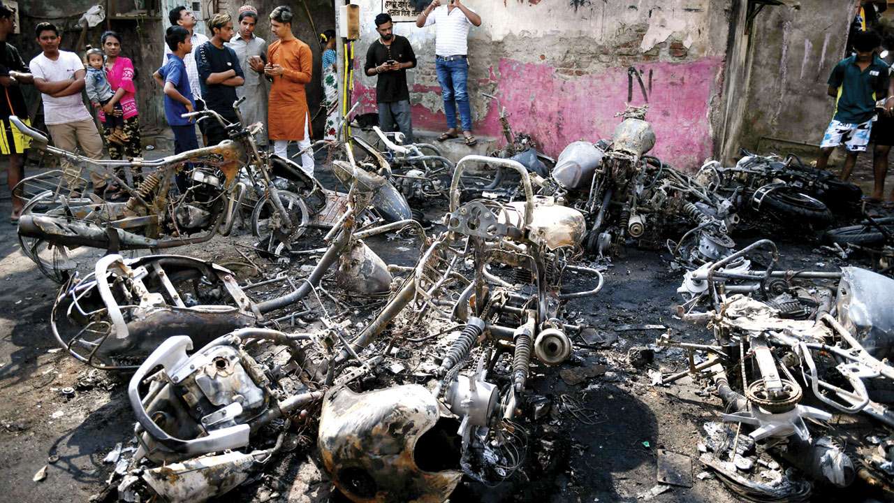 17 bikes catch fire near Sion Hospital, mischief suspected