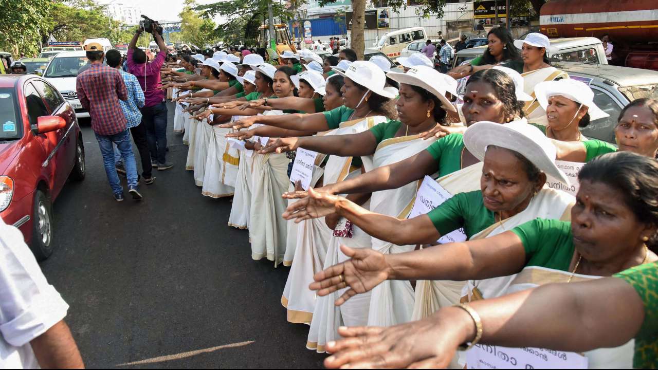 Sabarimala row: Lakhs of Kerala women form 620-km long renaissance wall ...