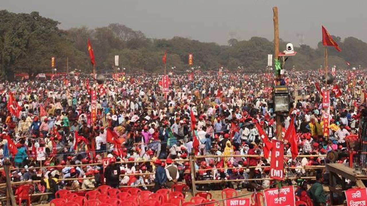 Kolkata: Left Front holds rally at Brigade Ground, former CM Buddhadeb ...