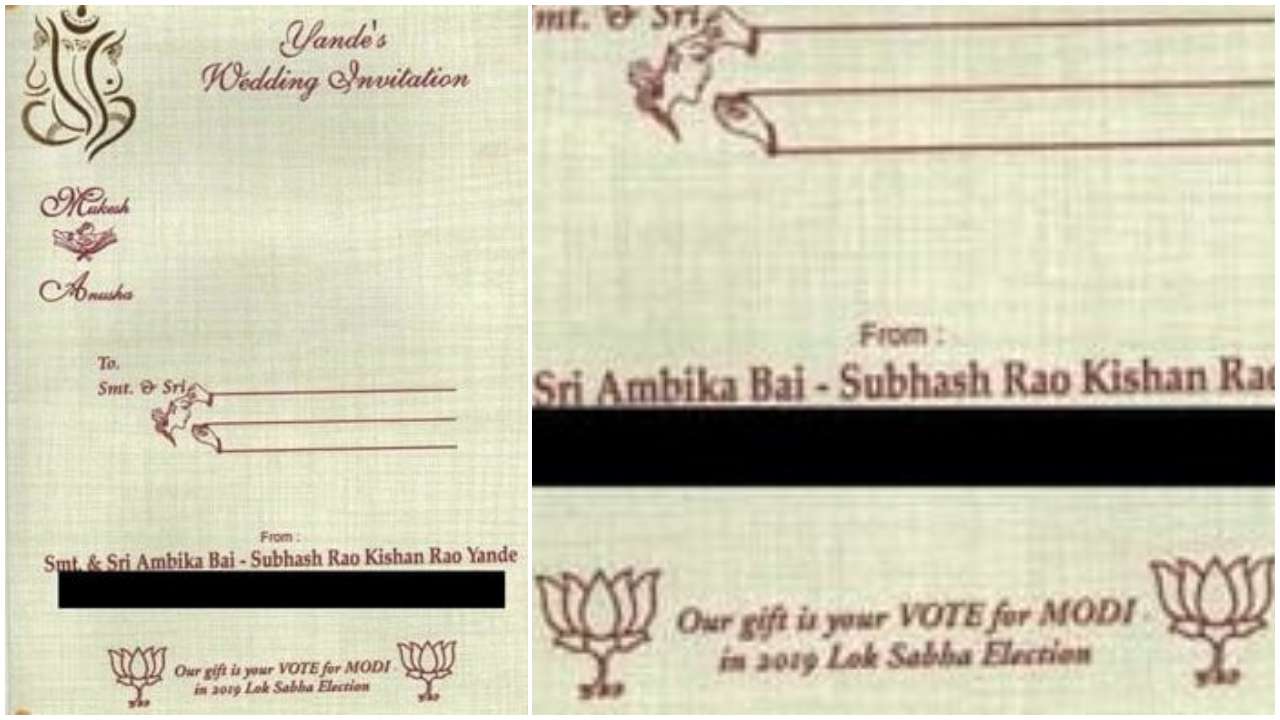 Hyderabad: Man prints wedding card with appeal to 'Vote for Modi', says ...