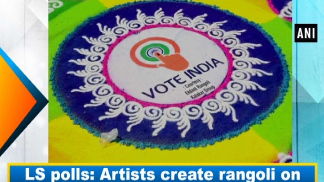 Artists create rangoli on streets to raise awareness among voters in ...