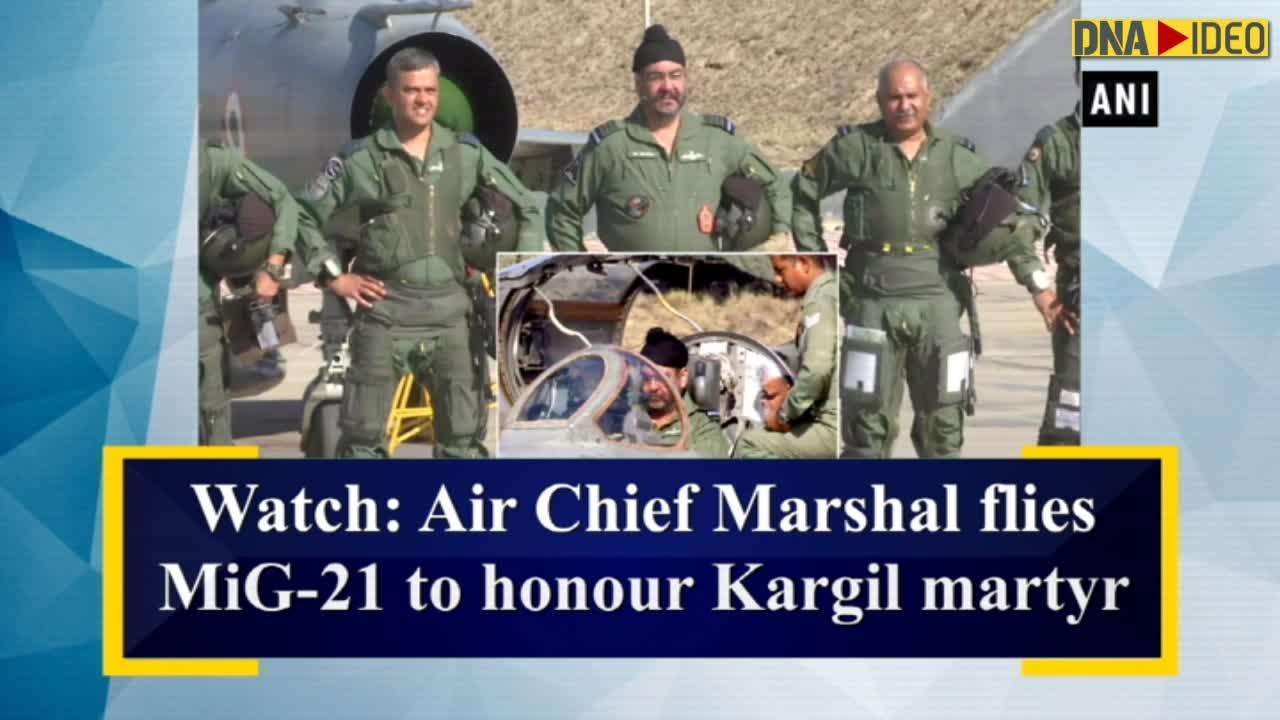 Watch: Air Chief Marshal flies MiG-21 to honour Kargil martyrs