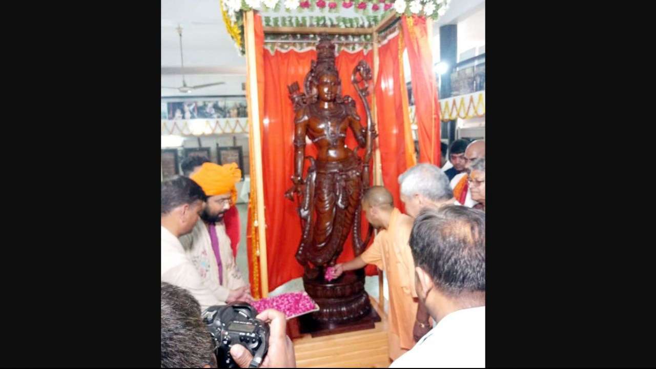 Yogi unveils 7-foot Ram statue in Ayodhya