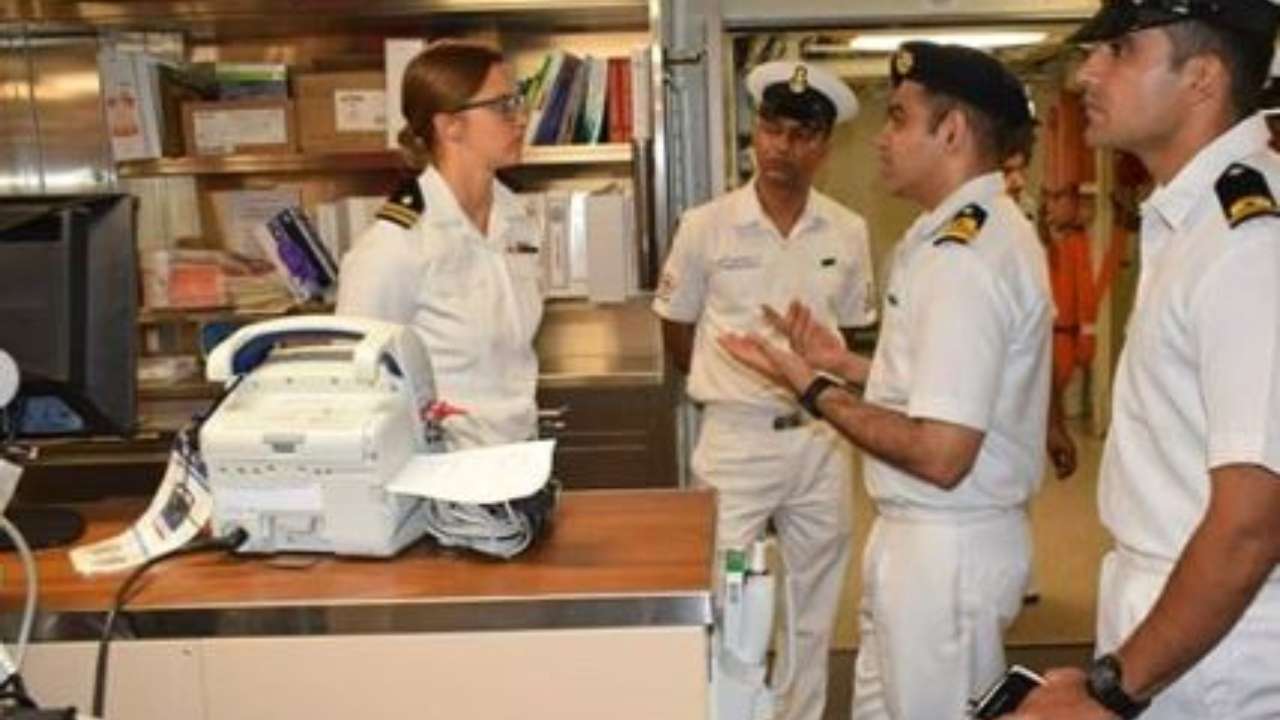 United States Navy Ship USS John P Murtha visits INS Ranvijay in ...