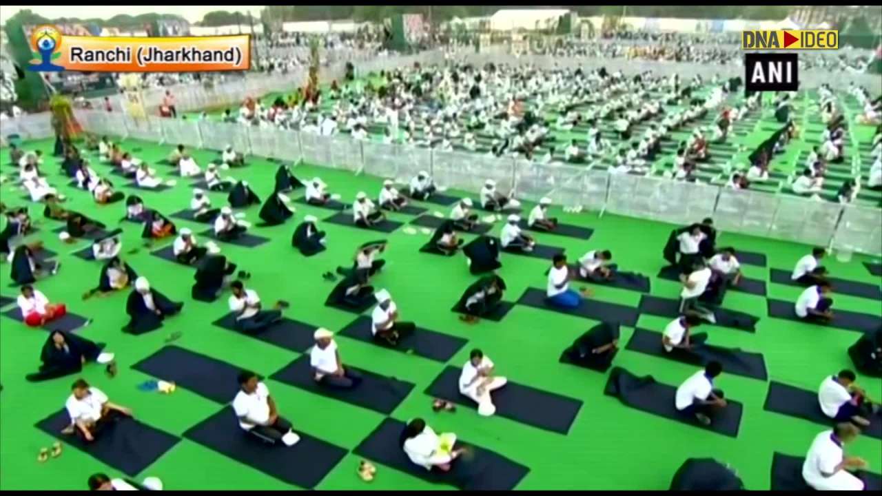 Watch: PM Modi performs yoga in Ranchi's Prabhat Tara ground